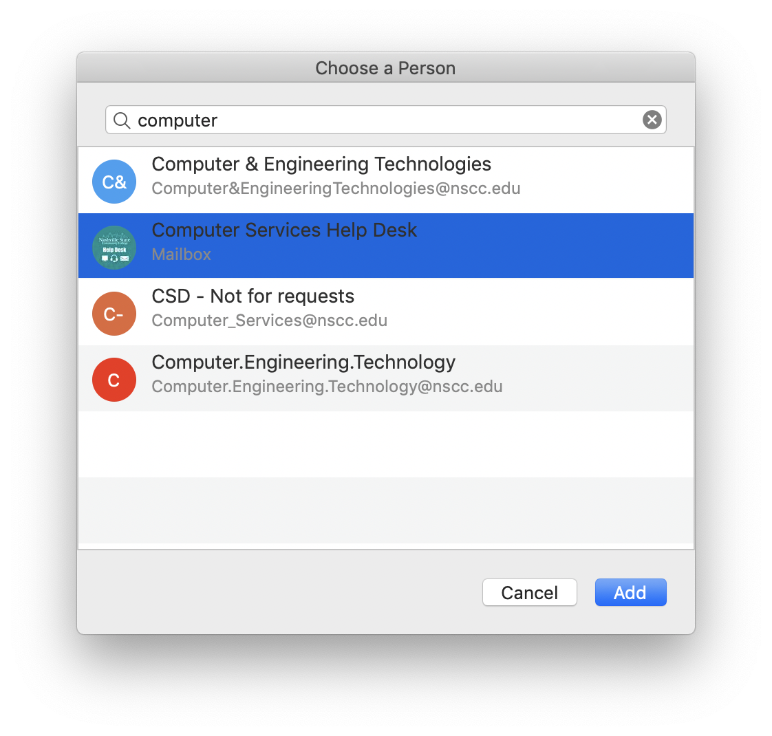 Secondary Mailbox – Service Desk | Nashville State Community College